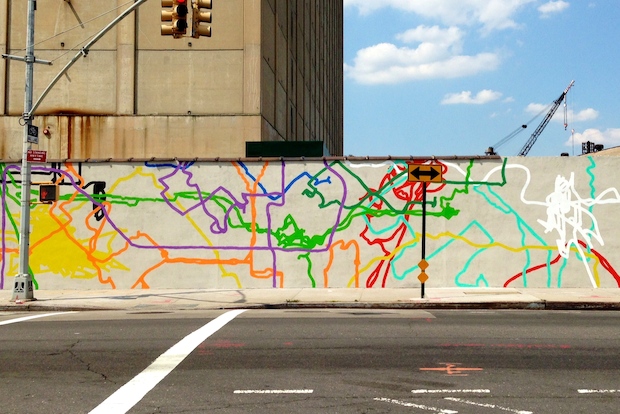 Blog:Artist Turns GPS Tracking Movements into Mural